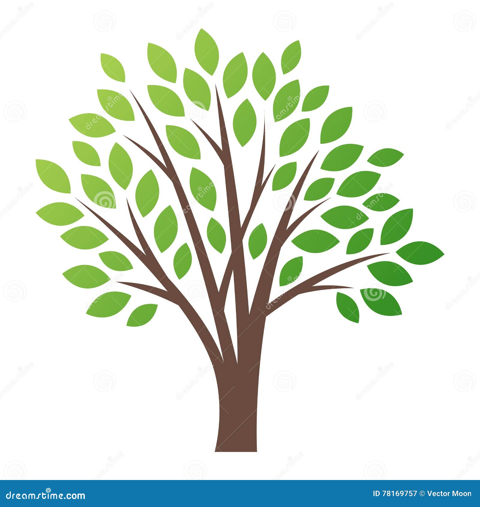 Stylized Vector Tree Logo Icon Stock Vector - Illustration of ecology ...