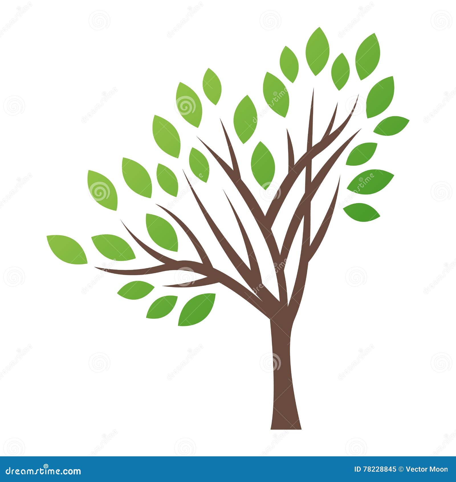 Stylized Vector Tree Logo Icon Stock Vector - Illustration of drawing ...