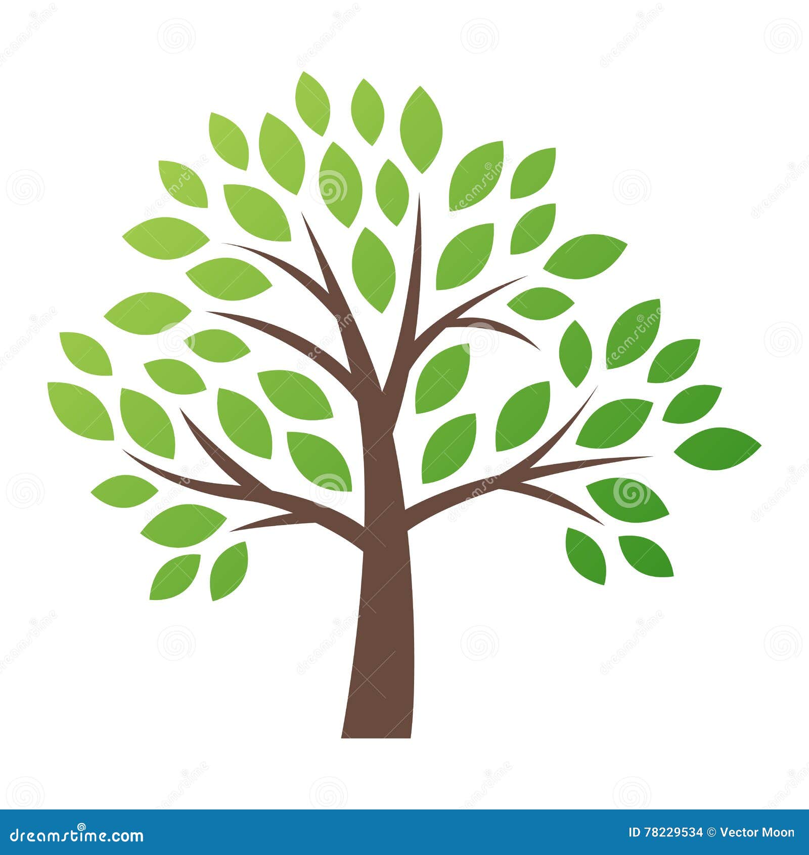 Stylized Vector Tree Logo Icon Stock Vector - Illustration of spring ...