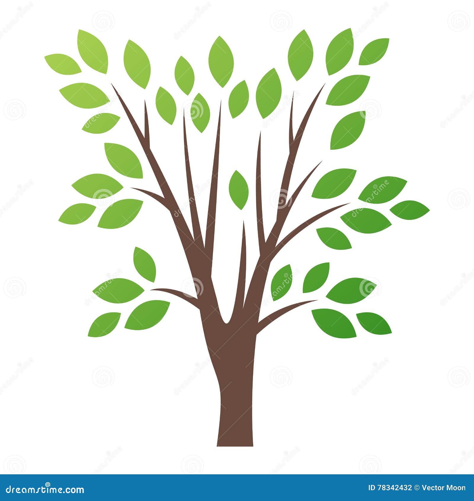 Stylized Vector Tree Logo Icon Stock Vector - Illustration of badge ...