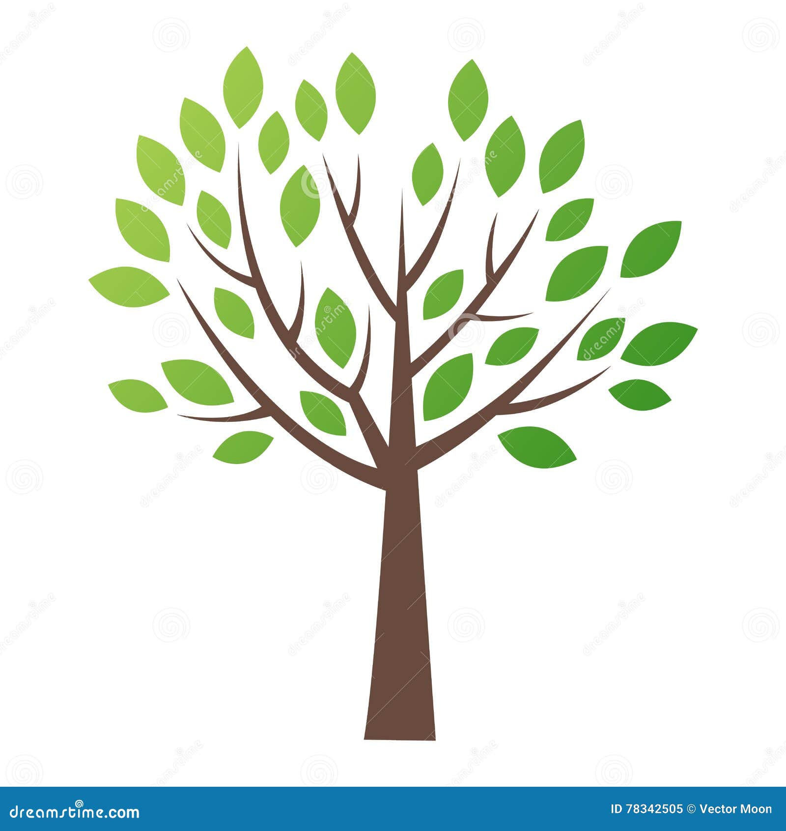 Stylized Vector Tree Logo Icon Stock Vector - Illustration of branch ...