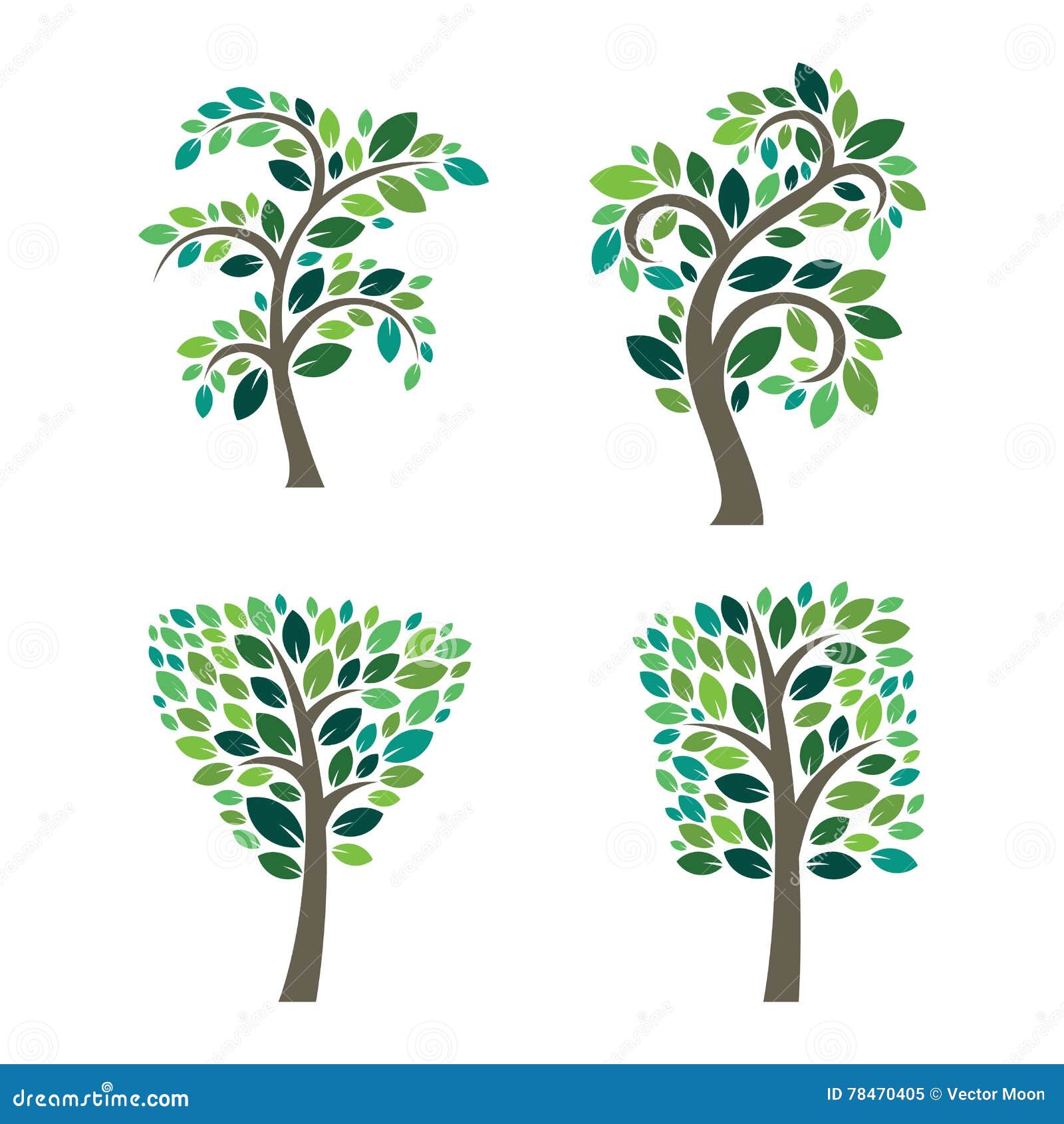 Stylized Vector Tree Logo Icon Stock Vector - Illustration of natural ...