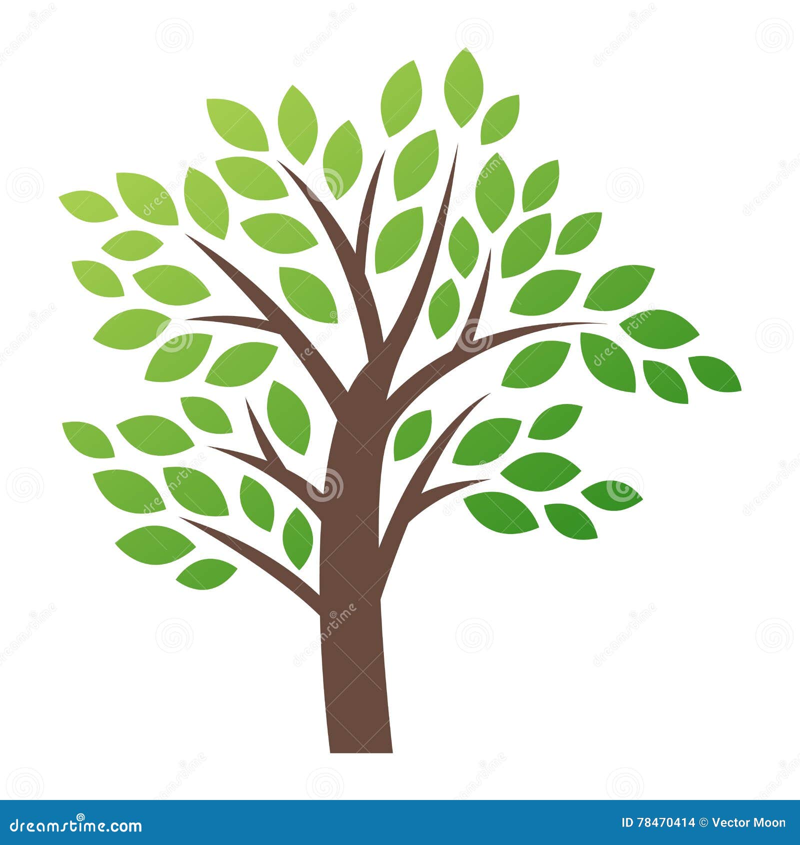 Stylized Vector Tree Logo Icon Stock Vector - Illustration of green ...