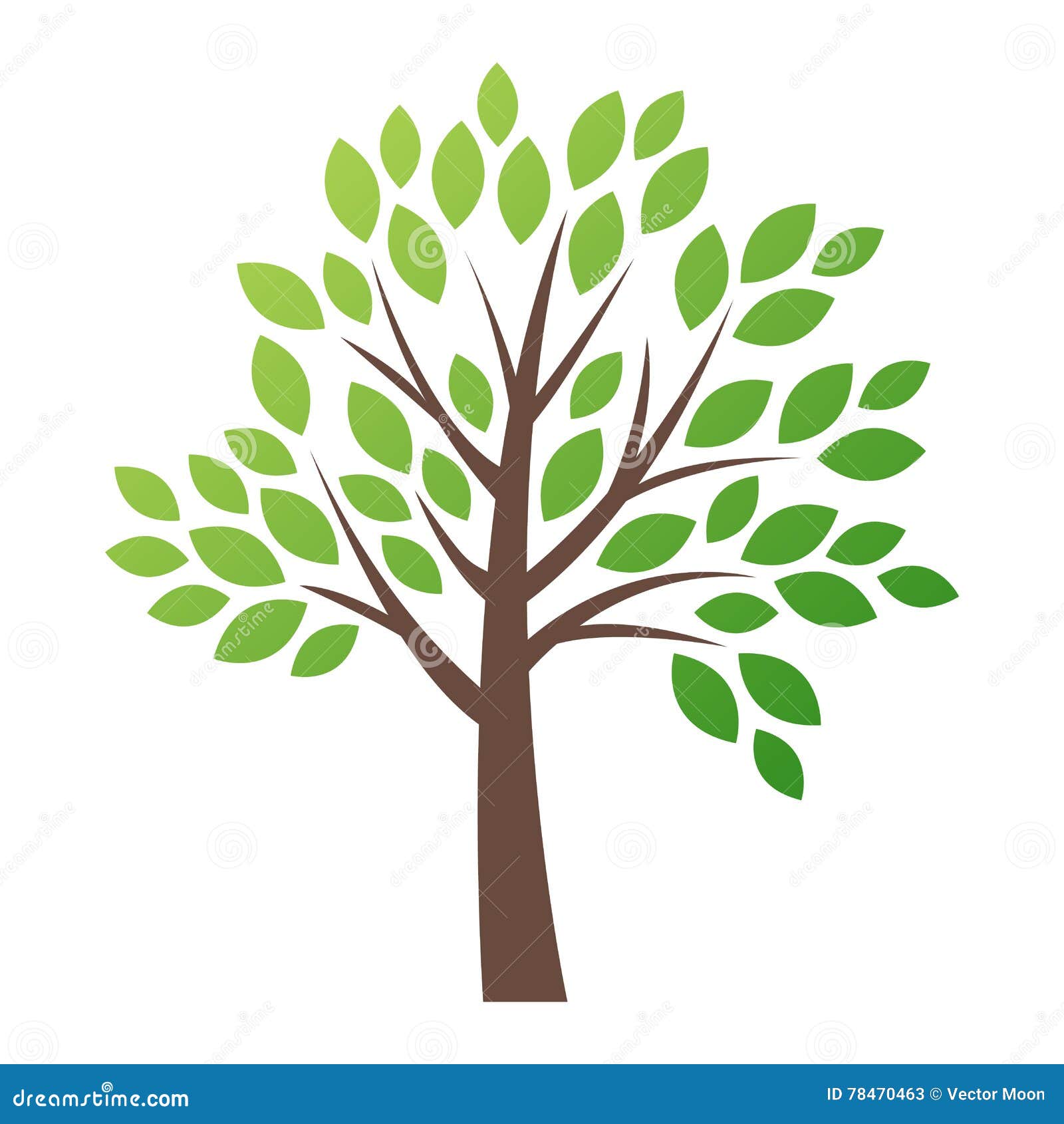Stylized Vector Tree Logo Icon Stock Vector - Illustration of ...