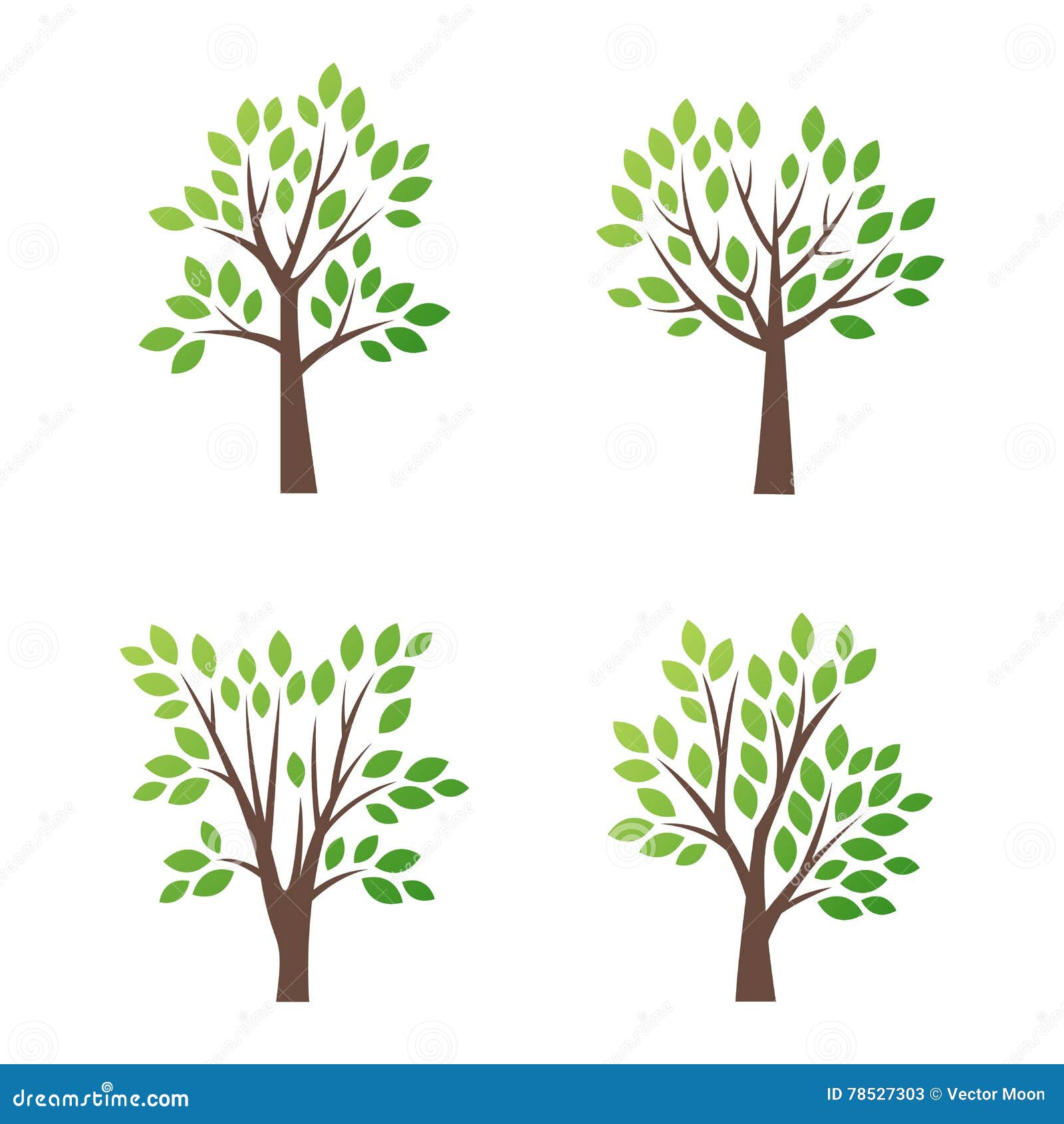 Stylized Vector Tree Logo Icon Stock Vector - Illustration of plant ...