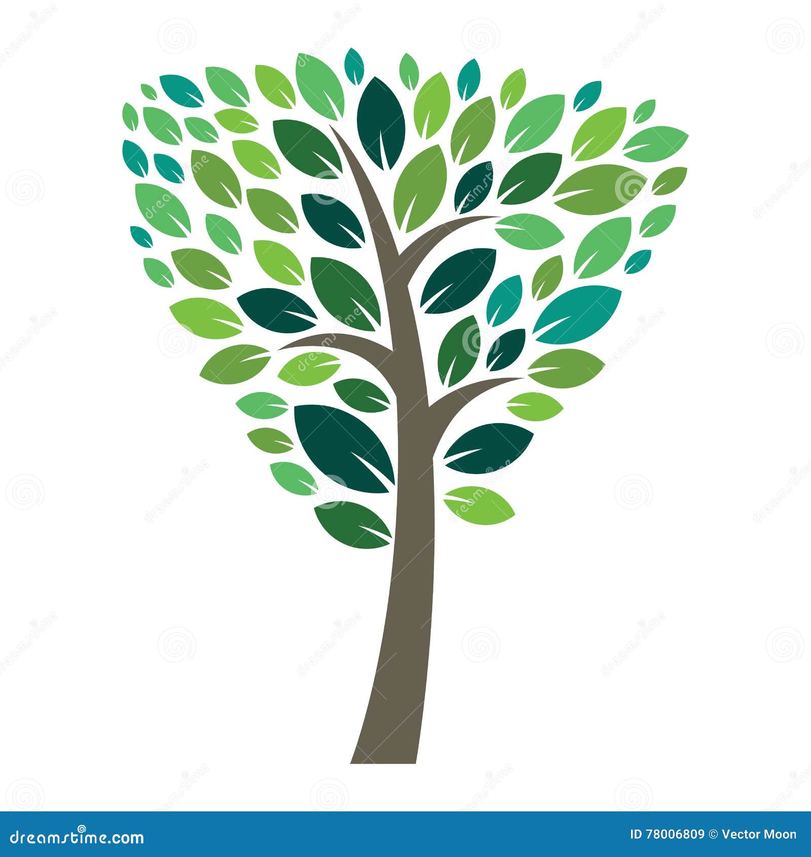 Stylized Vector Tree Logo Icon Stock Vector - Illustration of icon ...