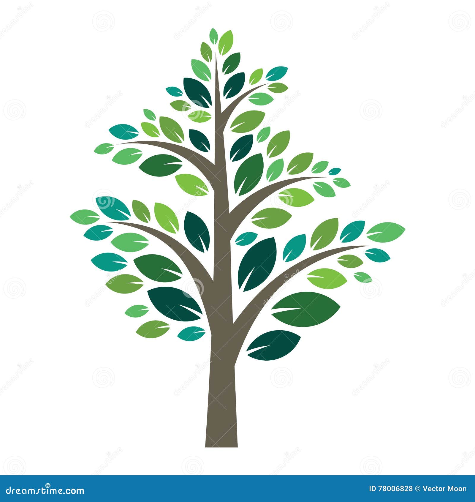 Stylized Vector Tree Logo Icon Stock Vector - Illustration of ...