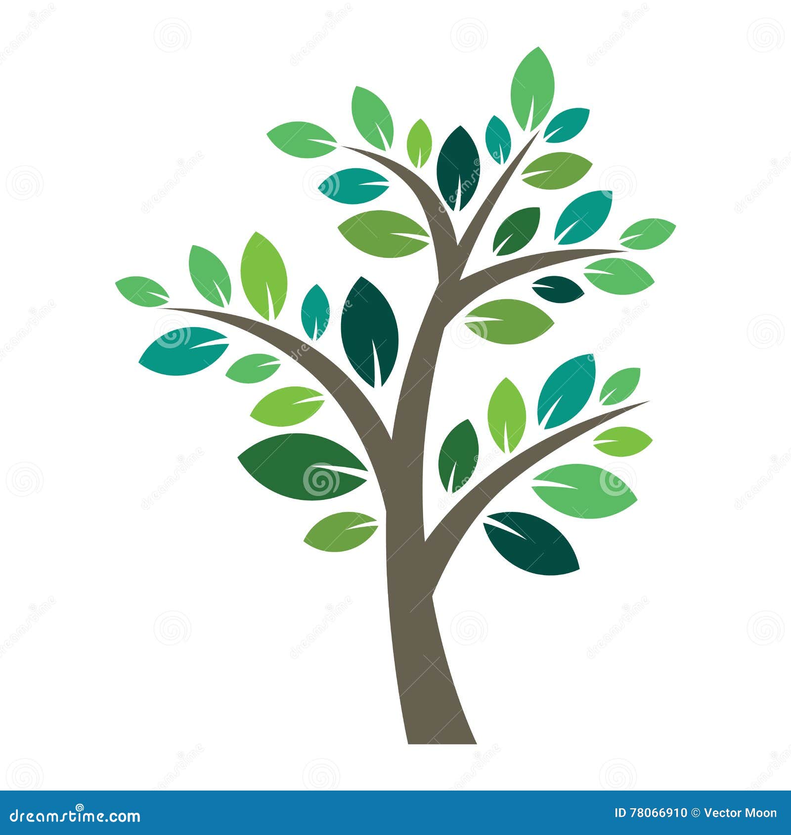 Stylized Vector Tree Logo Icon Stock Vector - Illustration of leaf ...