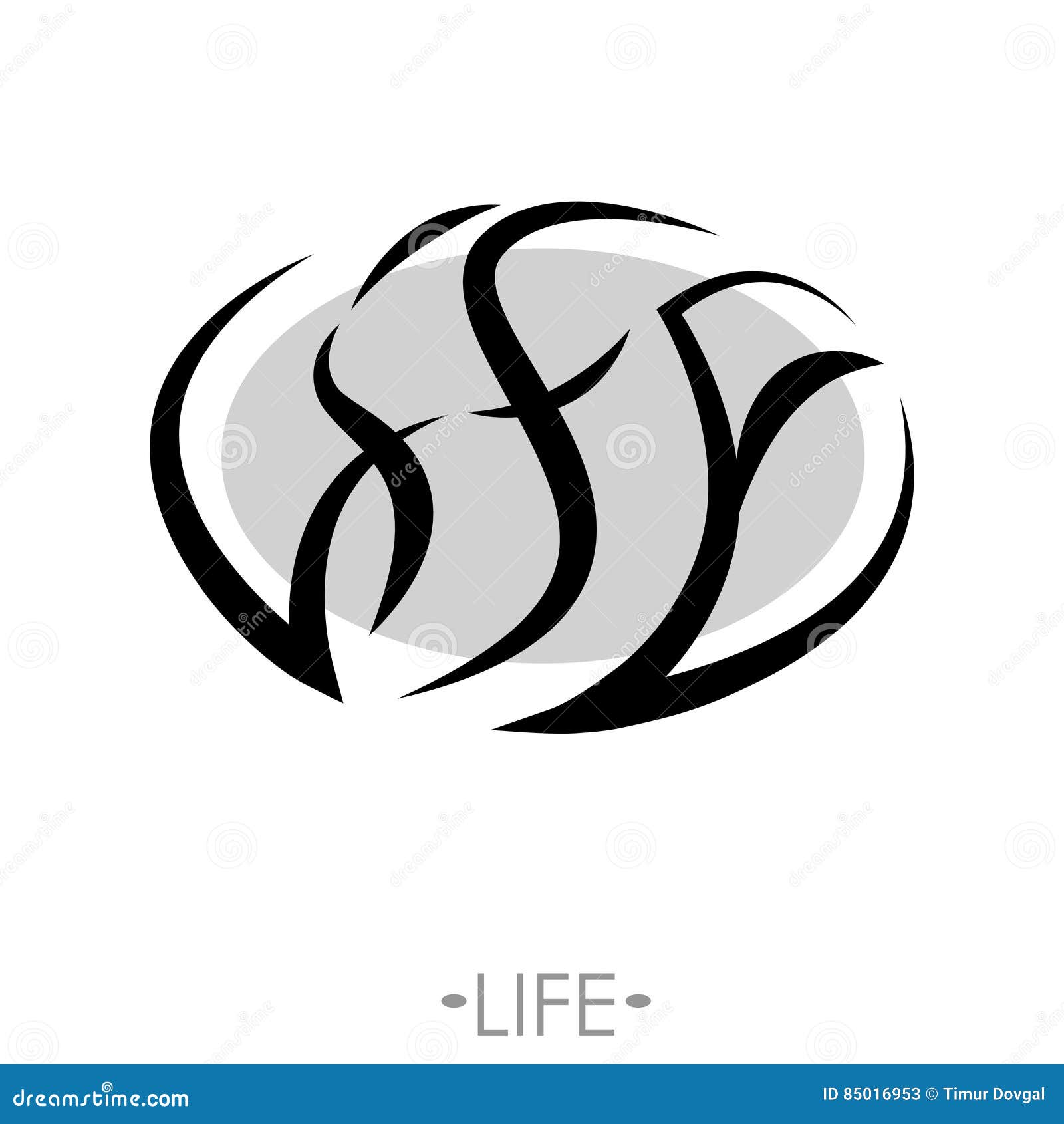 Stylized Vector Word Life Oval Stock Vector - Illustration of smooth ...