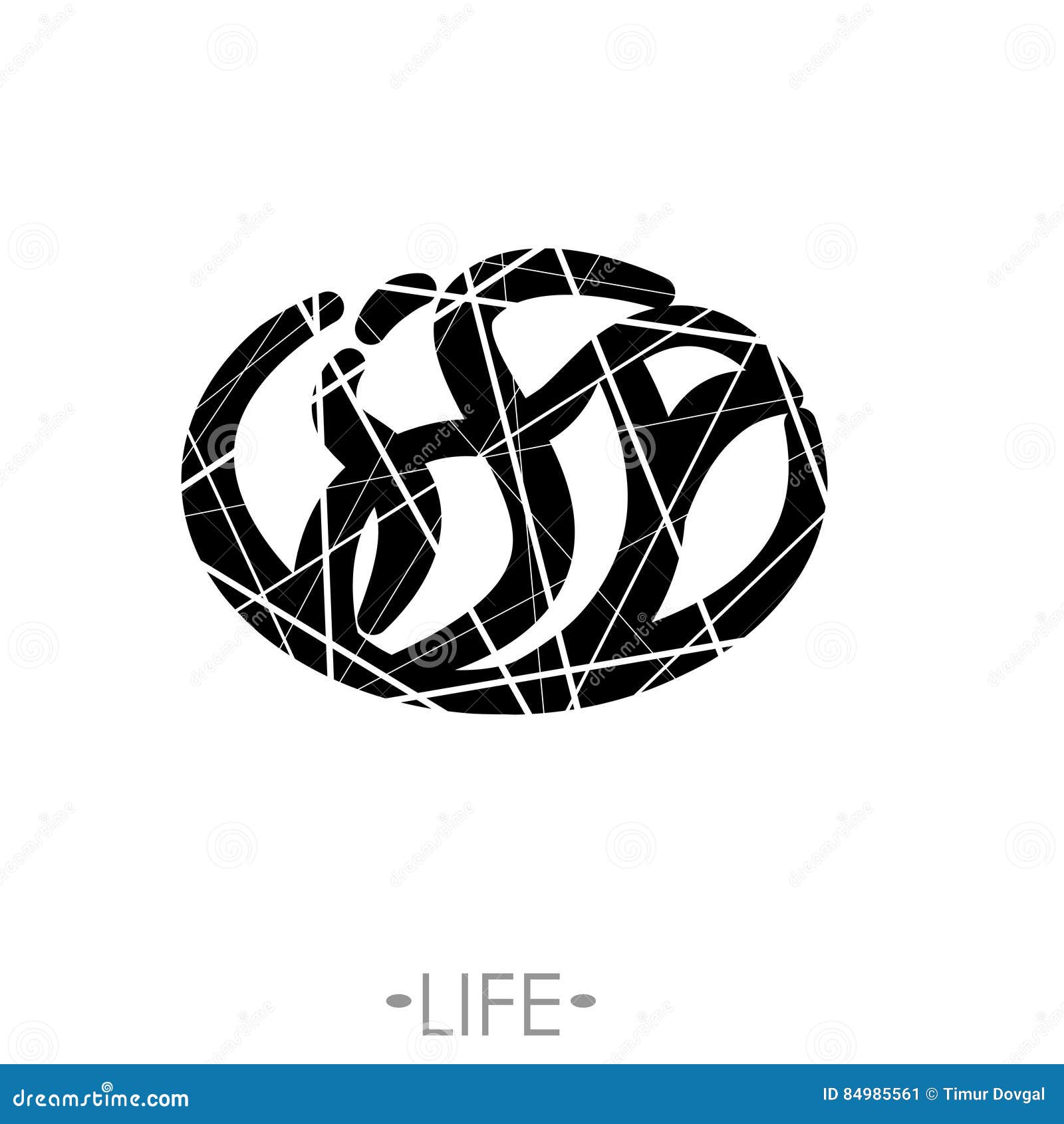 Stylized Vector Word Life Oval Stock Vector - Illustration of life ...