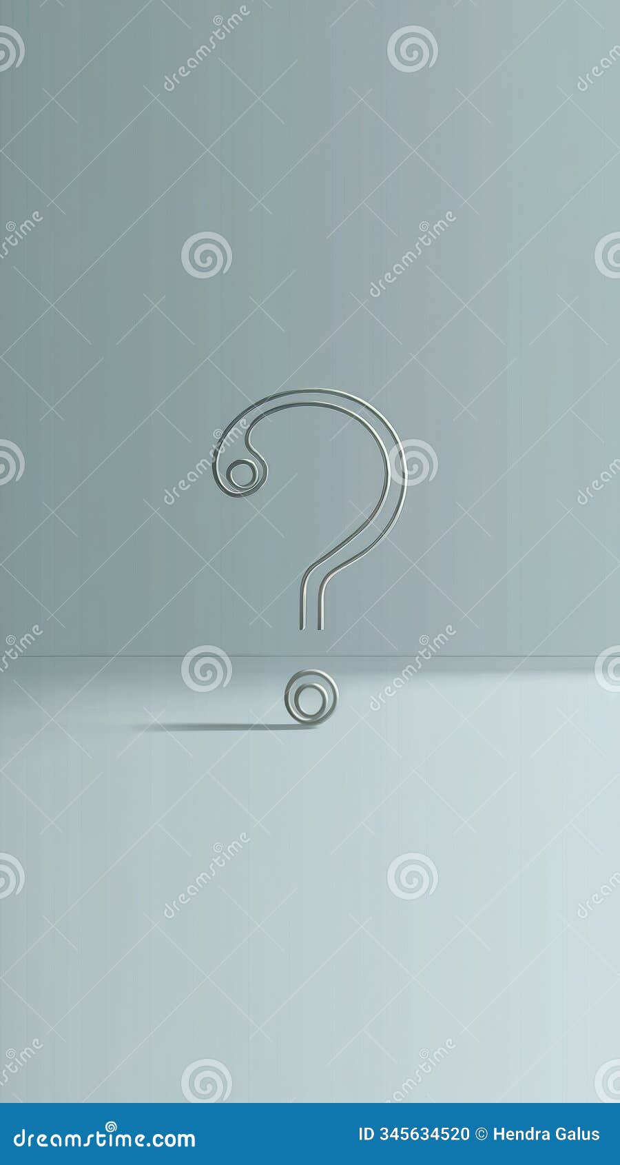 Stylized Vertical Question Mark with Sleek Design and Subtle 3D Effect ...