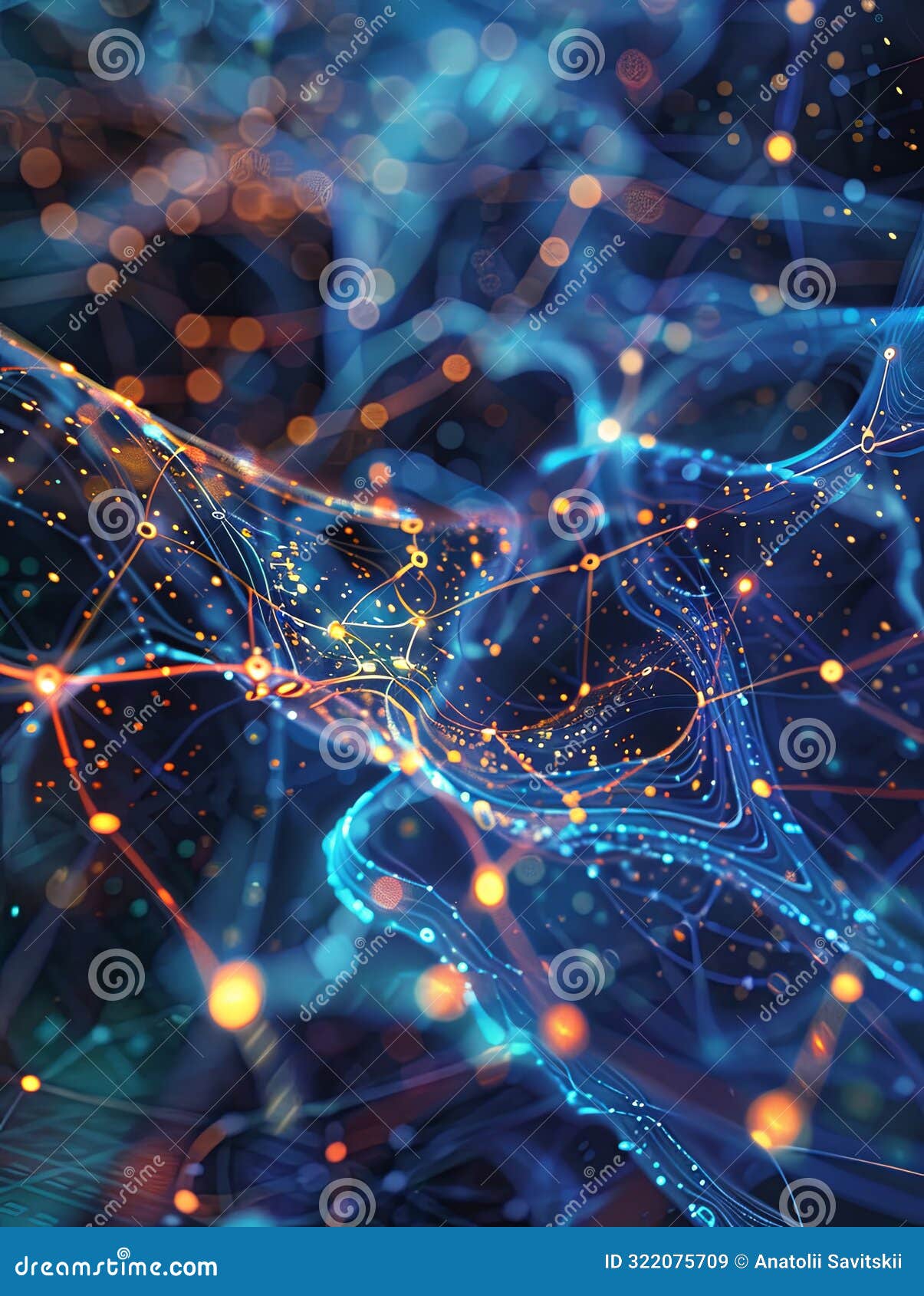 A Stylized Visualization Of A Neural Network Showing Interconnected Nodes And Lines