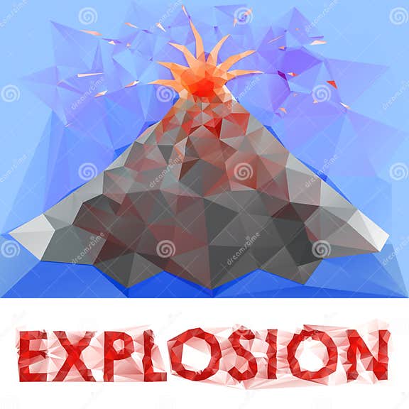 Stylized volcano sign stock vector. Illustration of blue - 65348127