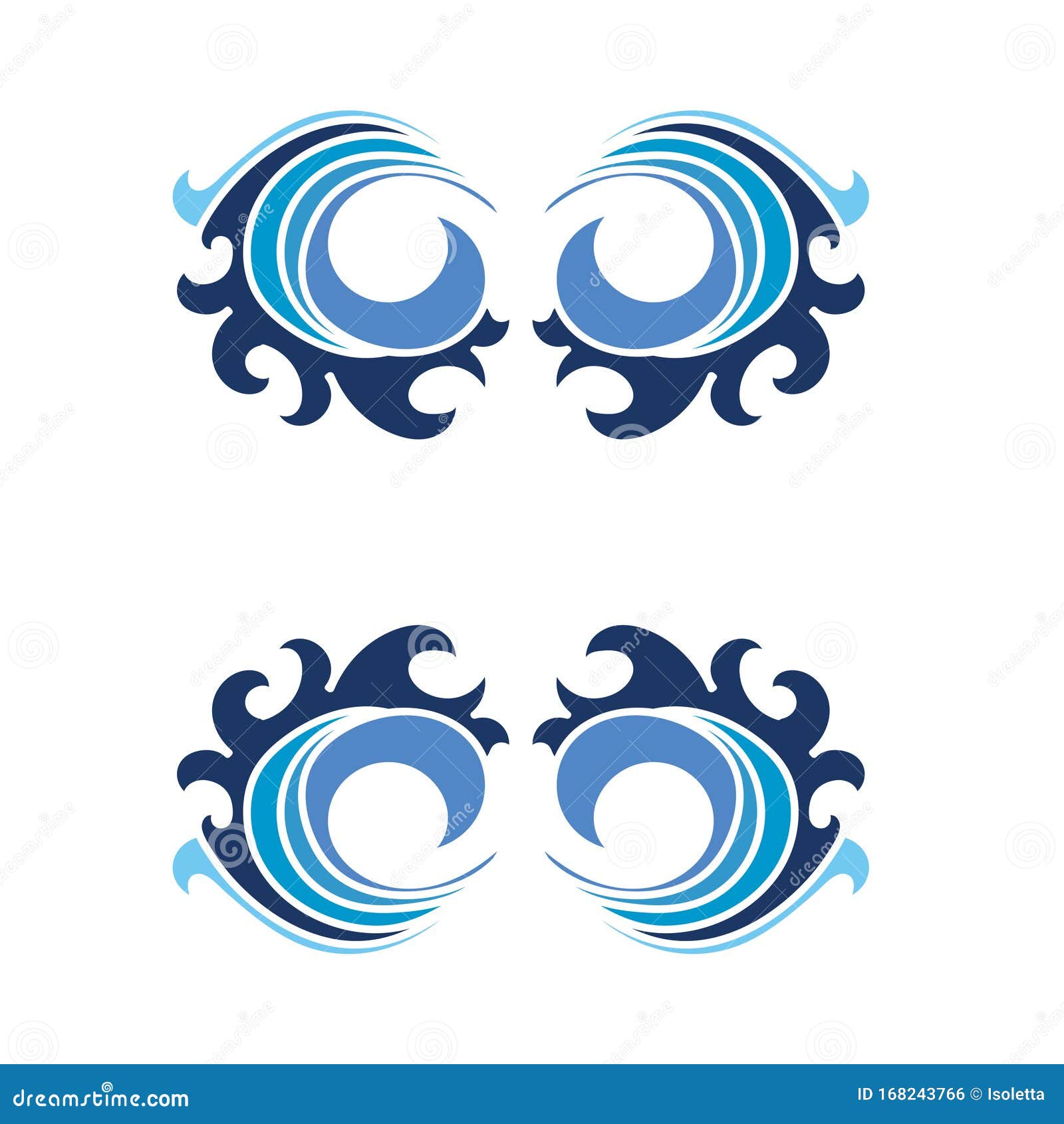 Water Waves in the Shape of Decorative Frame. Vector Illustration Stock ...