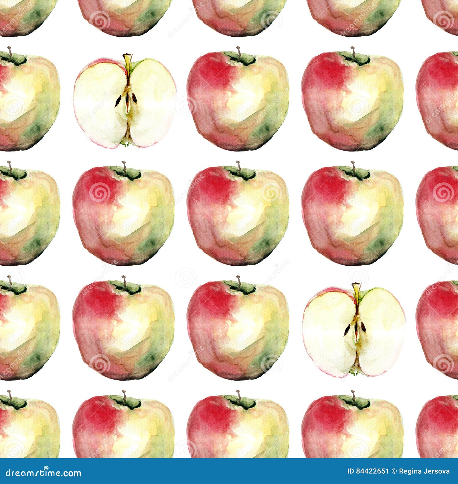 Stylized Watercolor Apple Illustration Stock Illustration ...