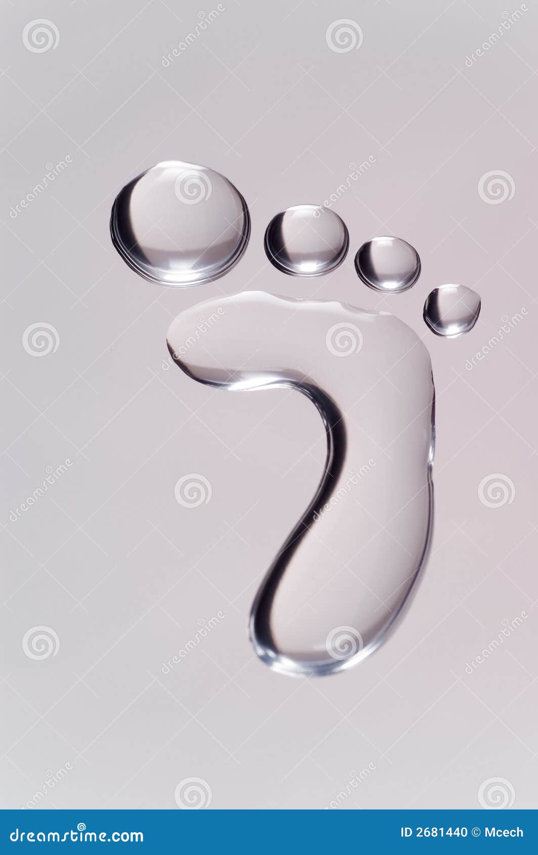 Stylized Waterdrops Footprint Stock Photo - Image of bubbles, sign: 2681440