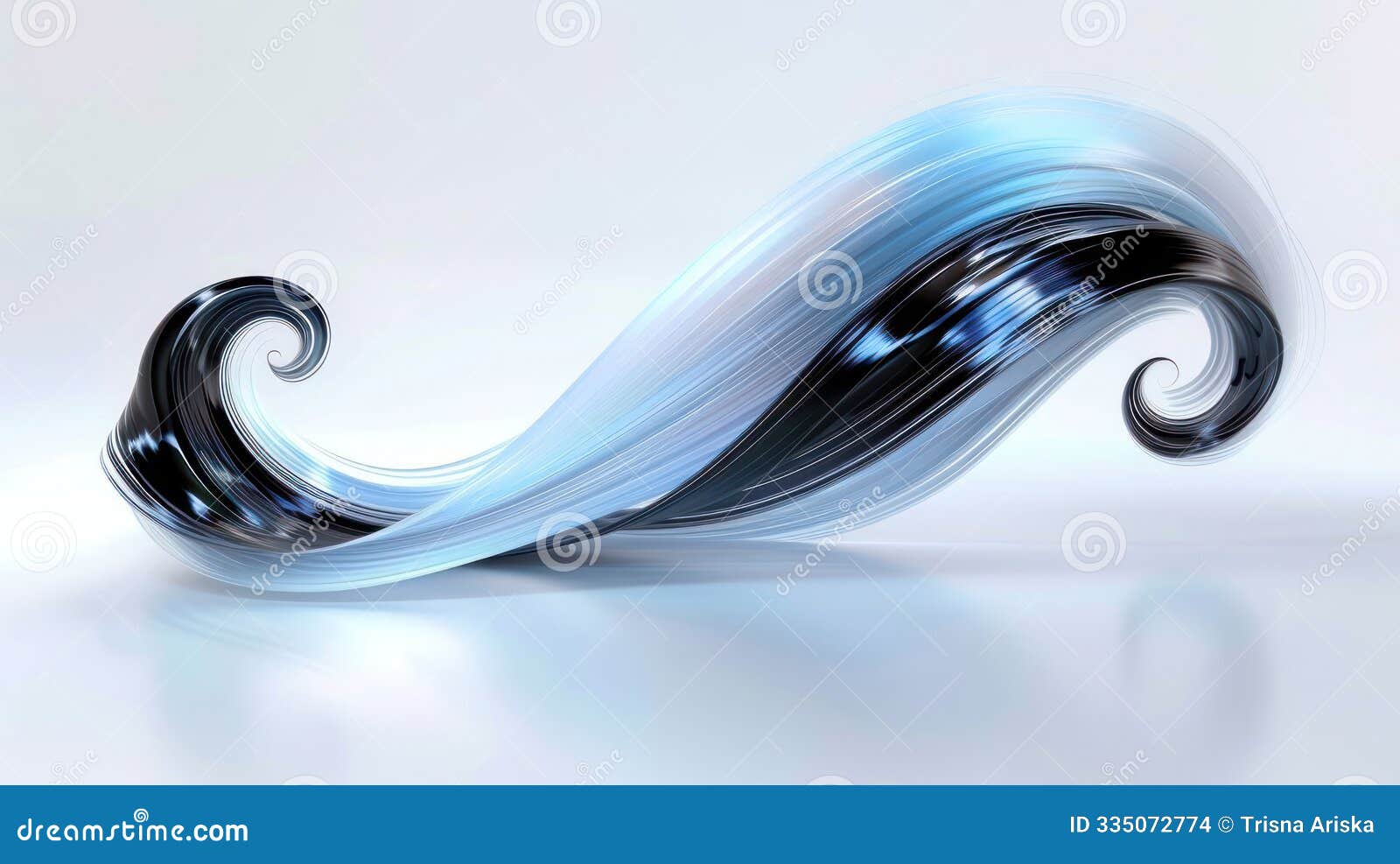 A Stylized Wave-like Form in Blue and Black, Representing Fluidity and ...