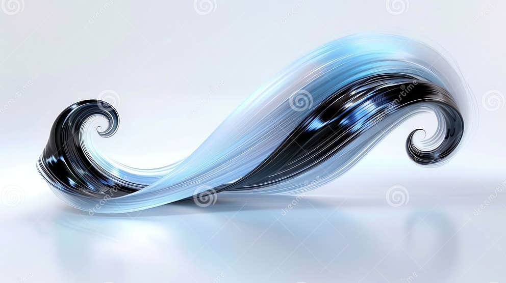 A Stylized Wave-like Form in Blue and Black, Representing Fluidity and ...
