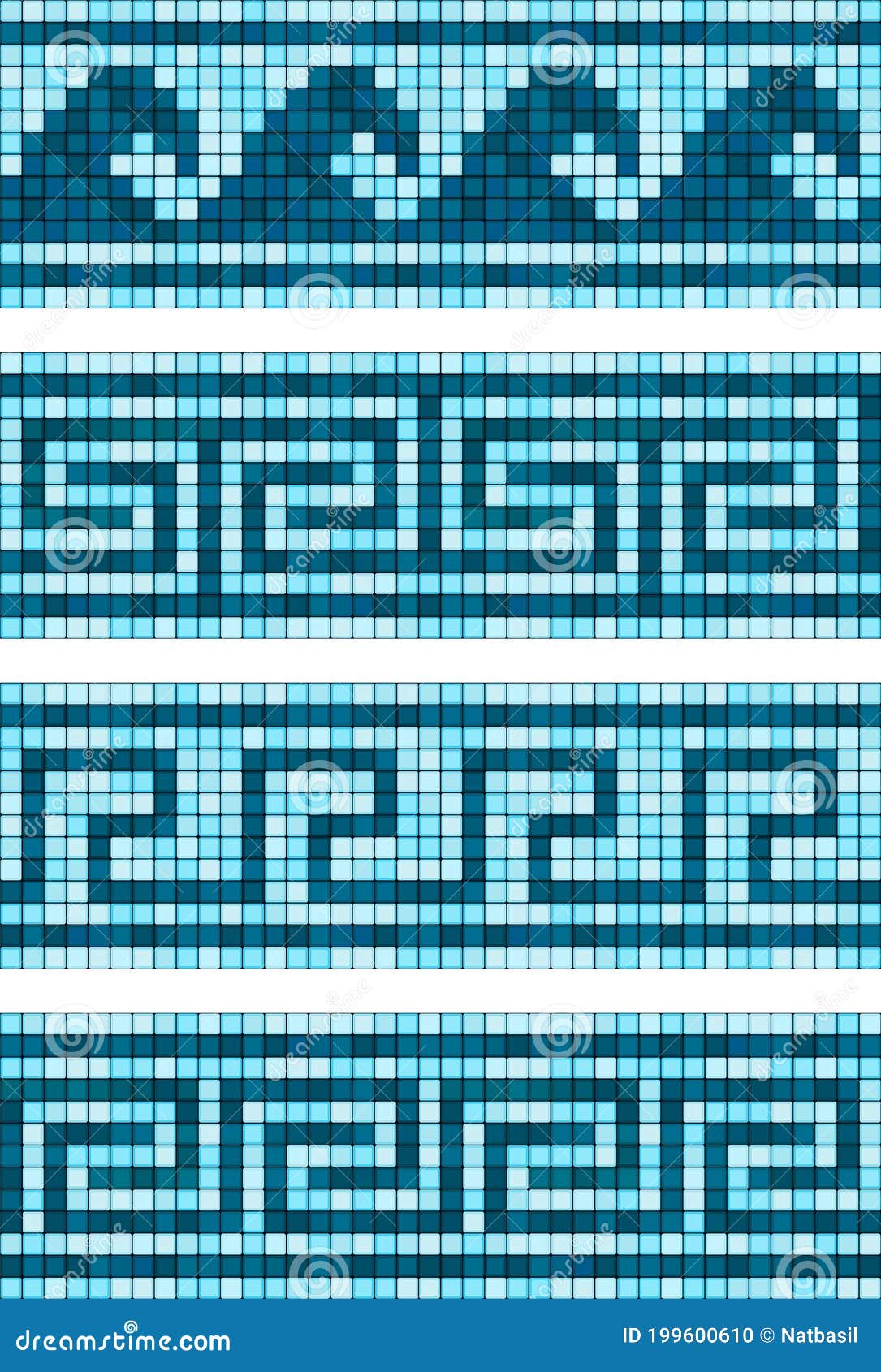 Stylized Waves Seamless Decor Mosaic Border Pattern Stock Vector ...