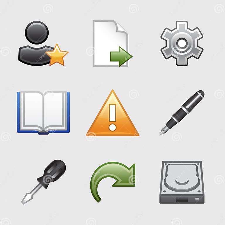 Stylized web icons, set 07 stock vector. Illustration of design - 7695124