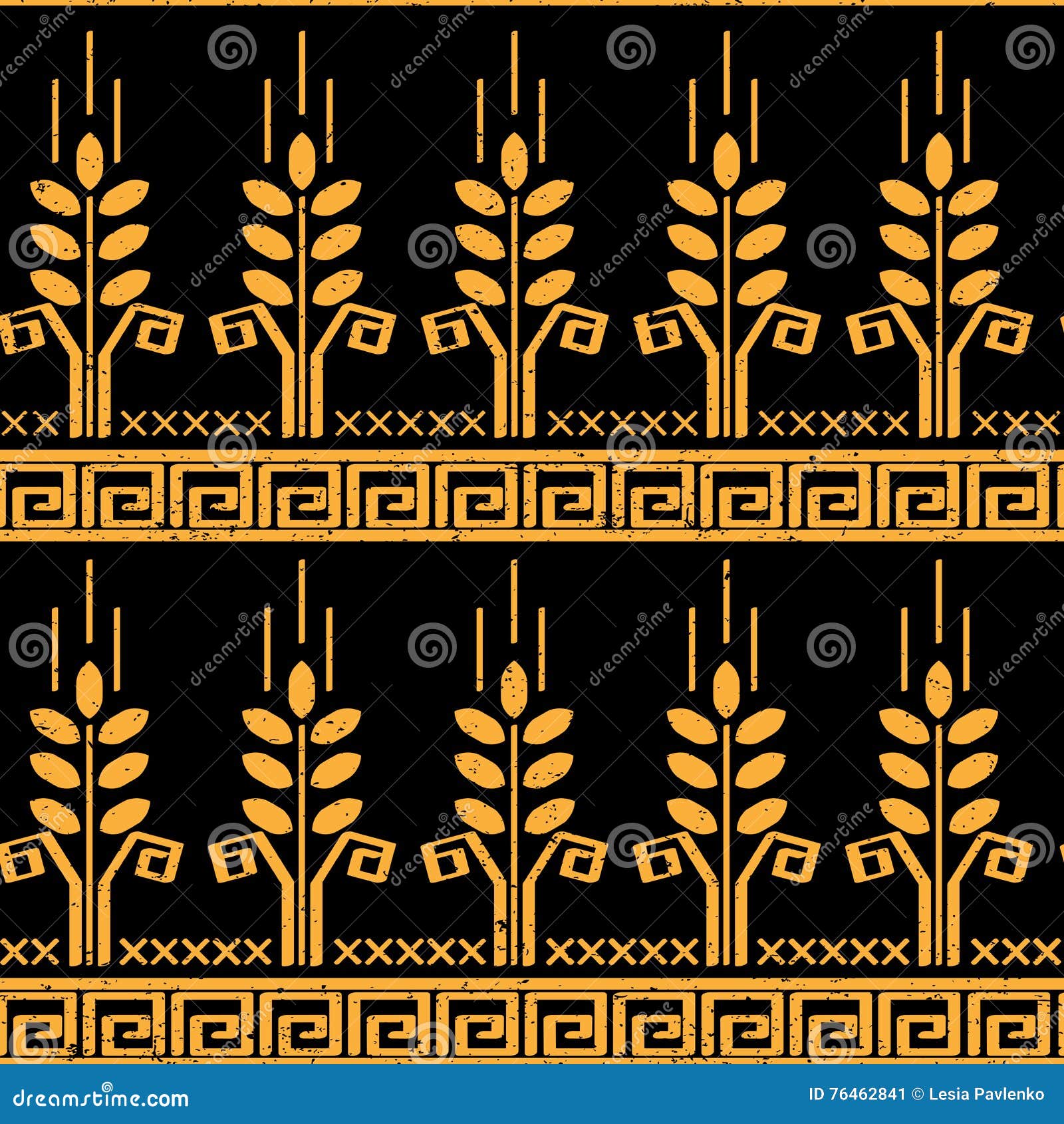 Stylized Wheat Seamless Pattern Stock Vector - Illustration of farm ...