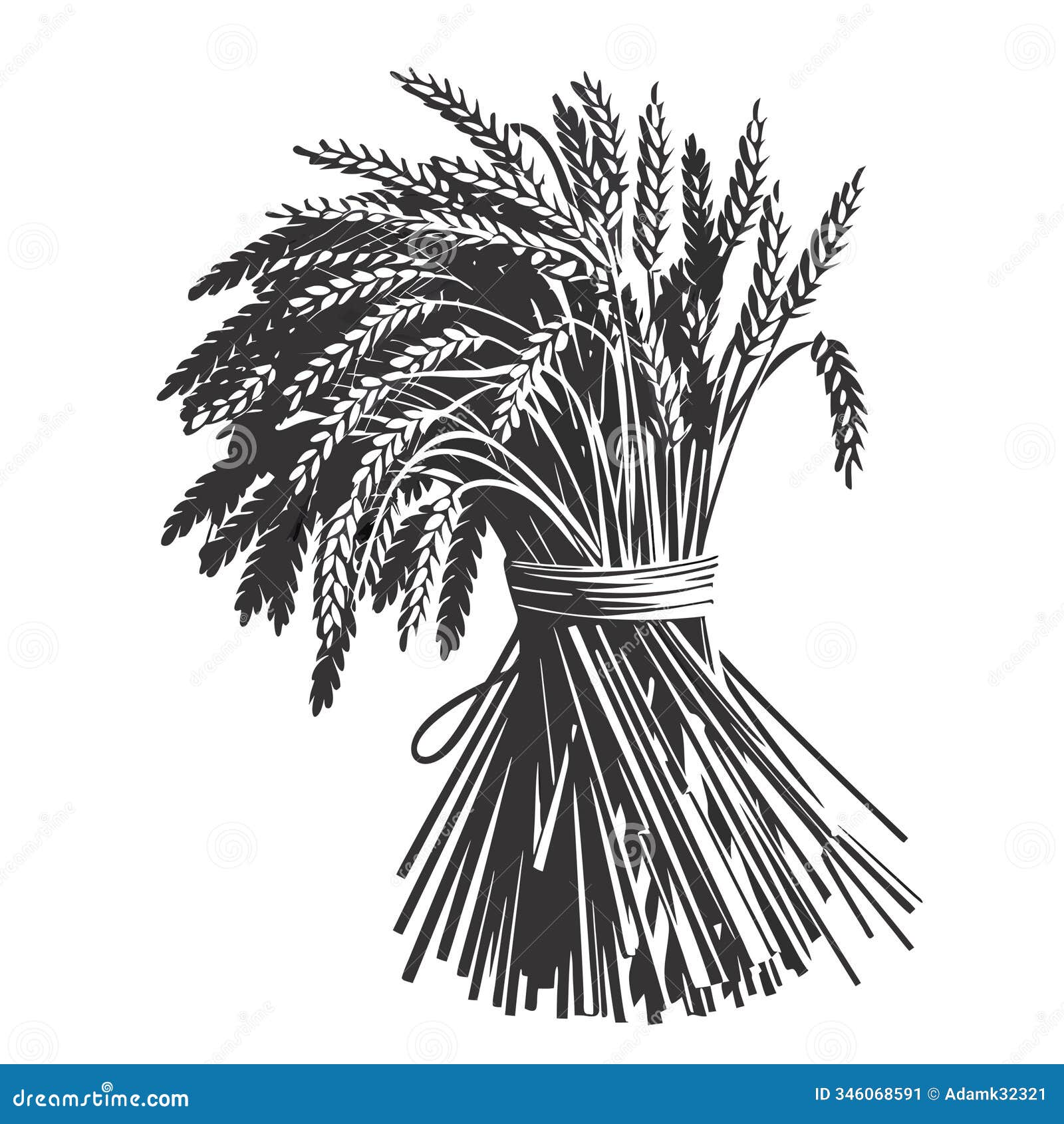 Stylized Wheat Sheaf Vector Illustration for Agricultural and Harvest ...