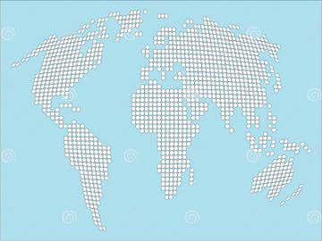 Stylized White Dotted World Map Stock Vector - Illustration of soft ...