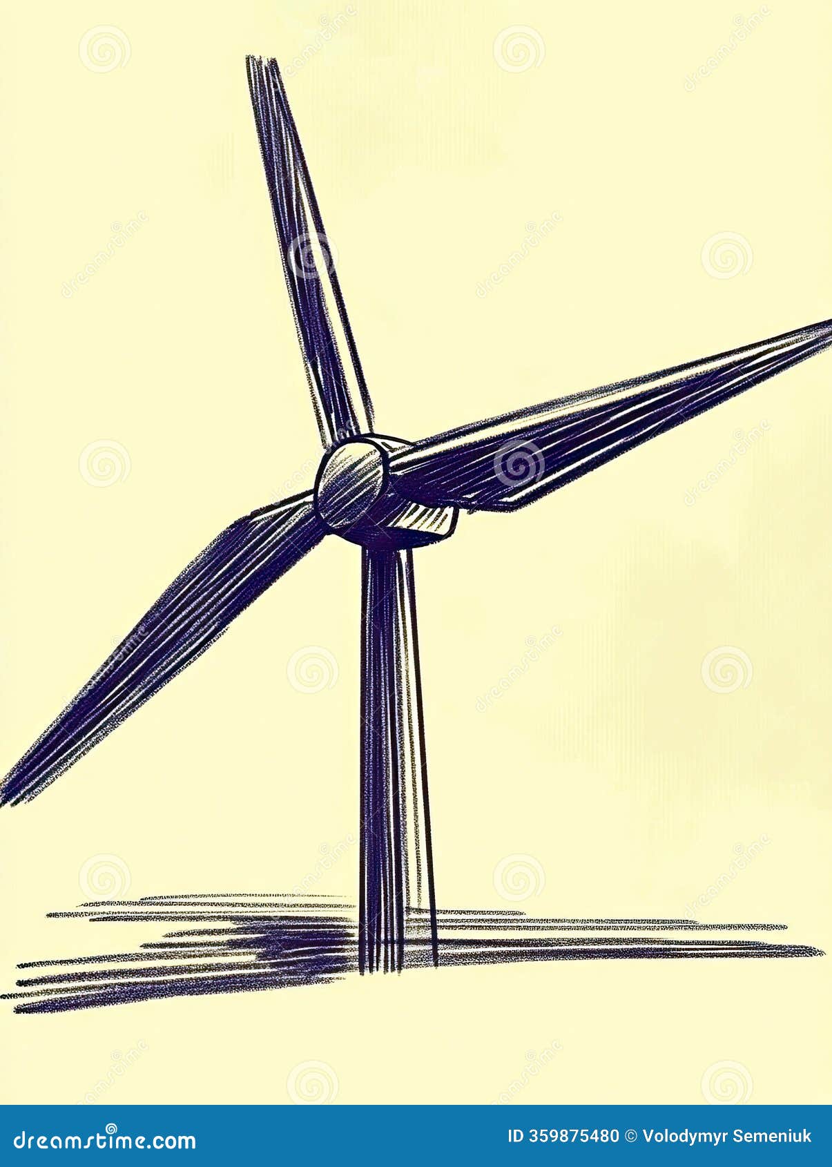Stylized Wind Turbine on a Soft Gradient Background Inspires Thoughts ...