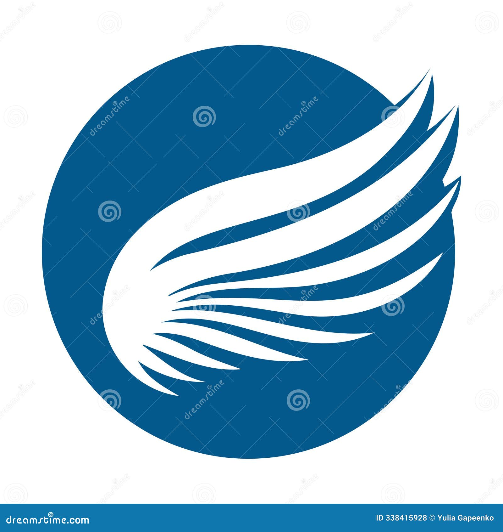 A Stylized Wing Emblem on a Blue Circular Background, Symbolizing ...
