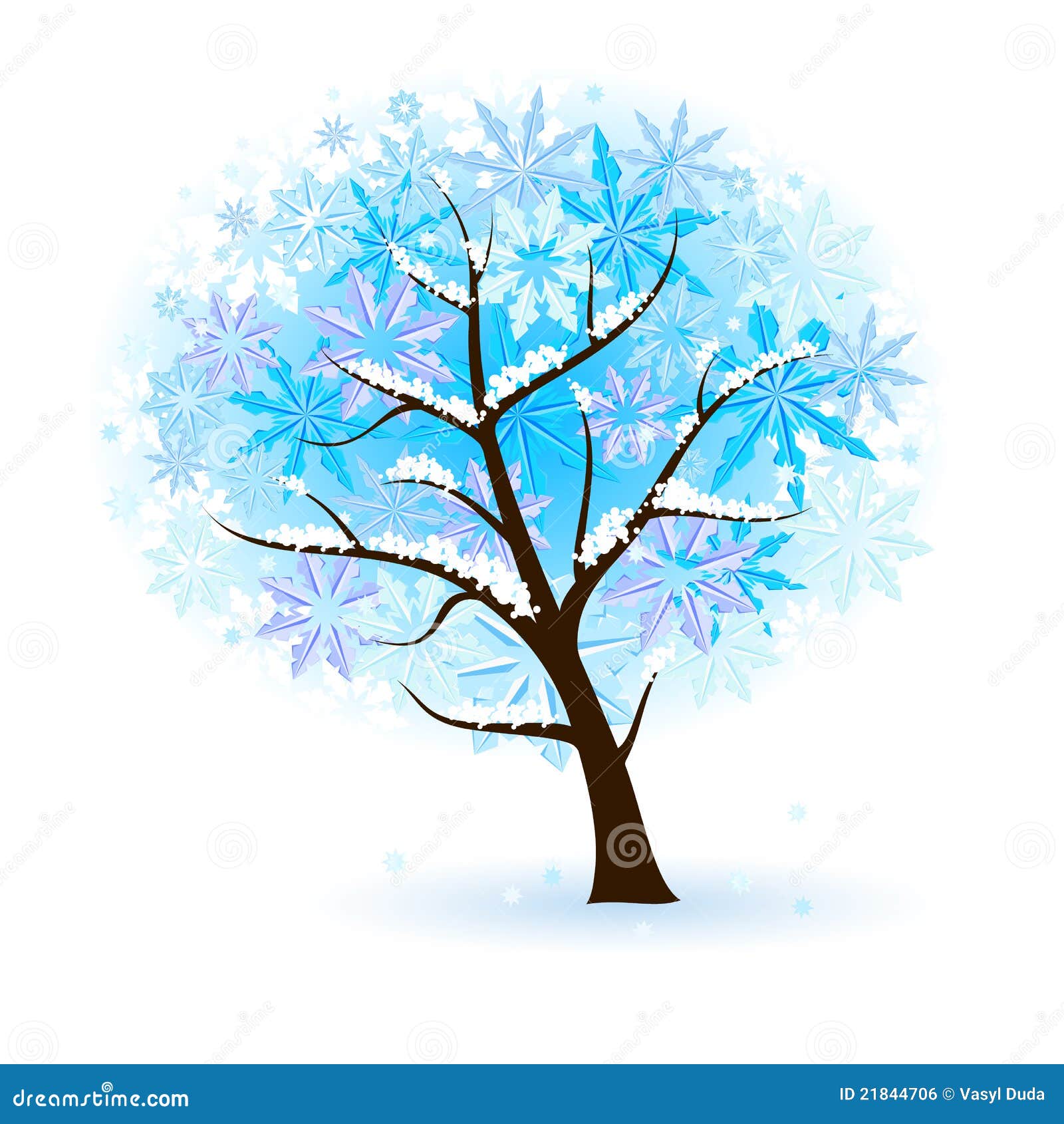 Winter Tree With Birds Clipart