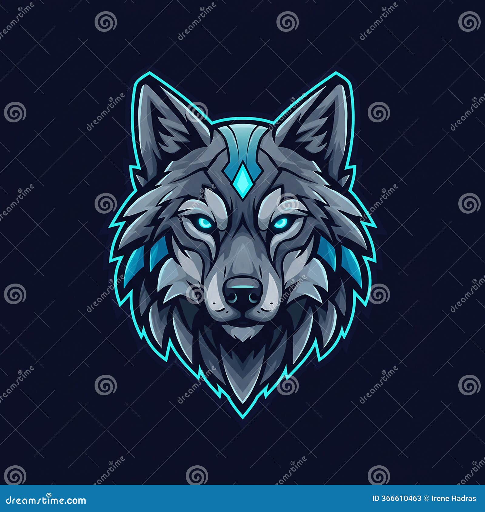 Stylized Wolf Head Illustration Black And White Vector Art Perfect For ...