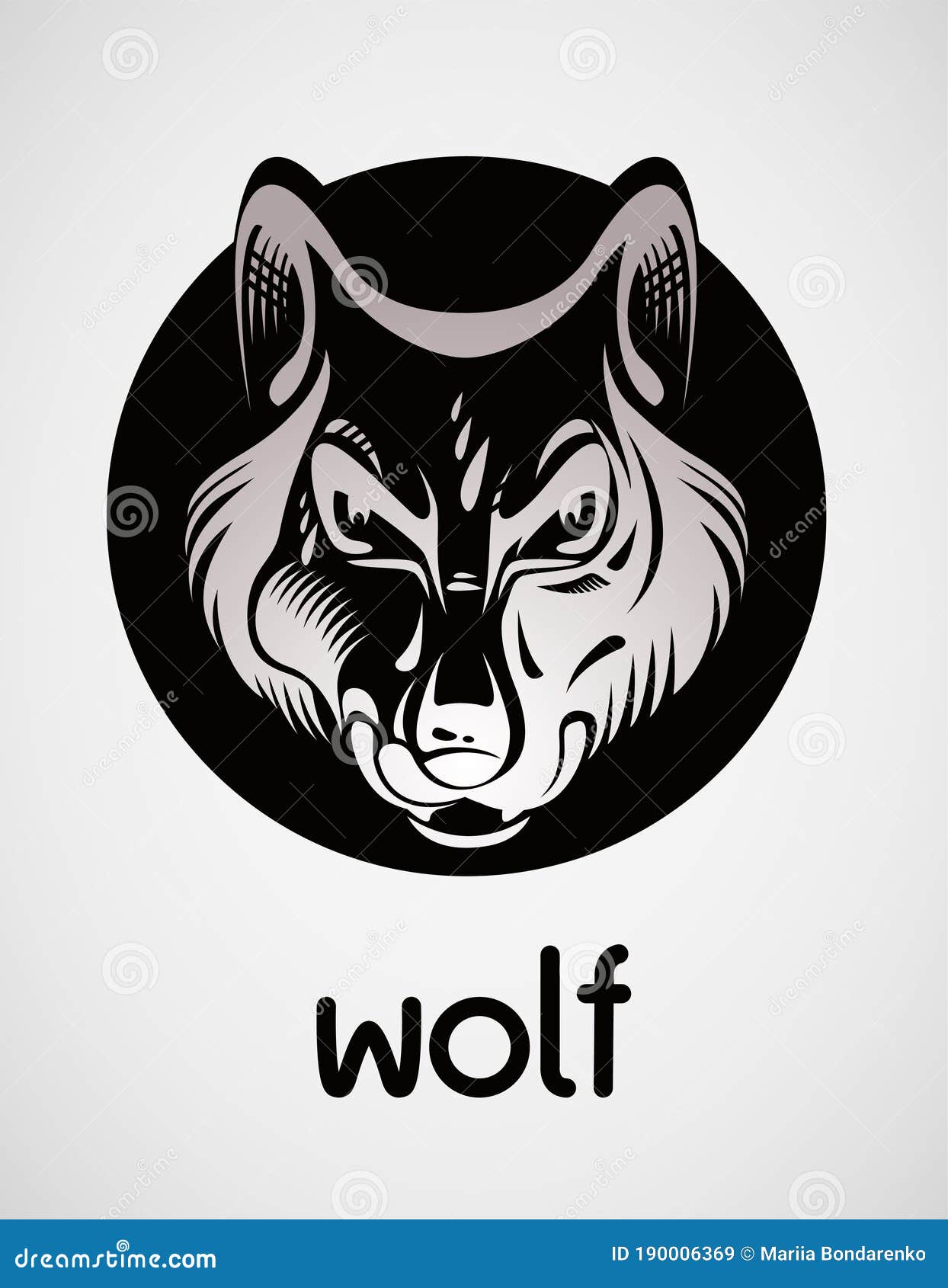 Stylized Wolf With Paint Splatters, Vector Illustration Isolated On ...