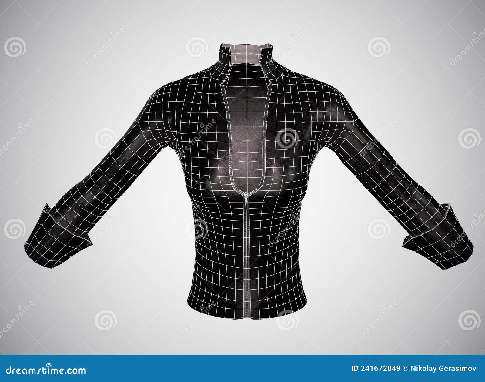 Stylized Women`s Leather Jacket on a White Background 3d-rendering ...