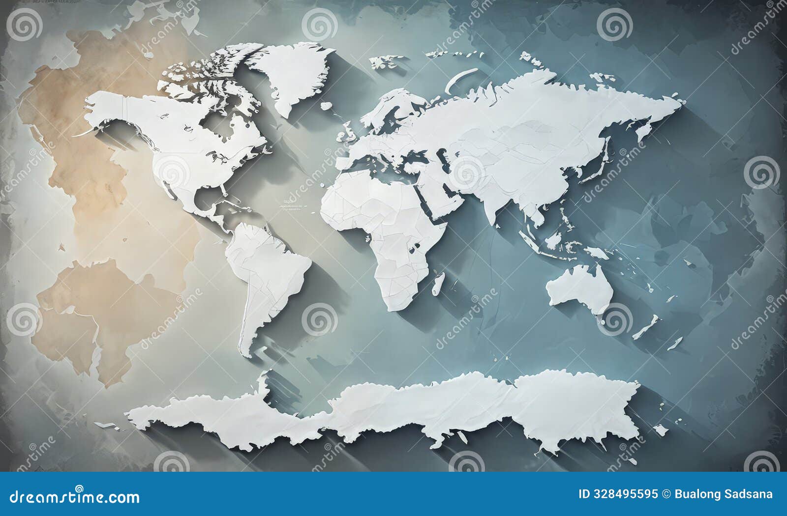 Stylized World Map with Gradient Background, Featuring the Continents ...