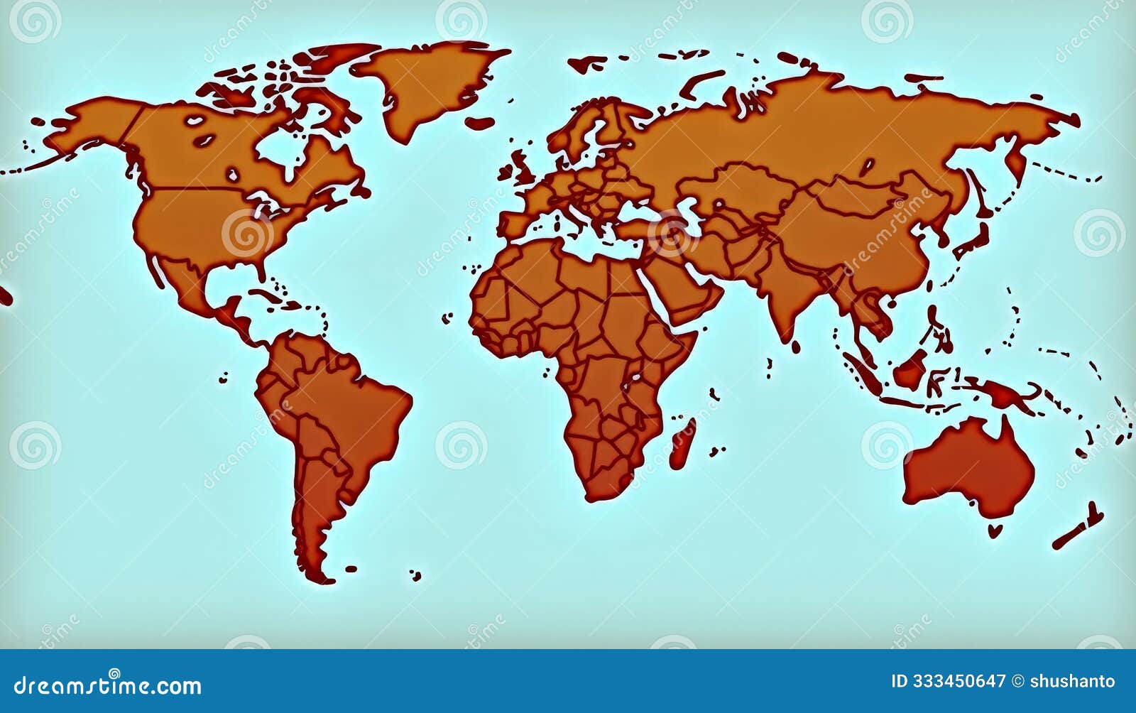 Stylized World Map With Gradient Colors - Educational And Data ...