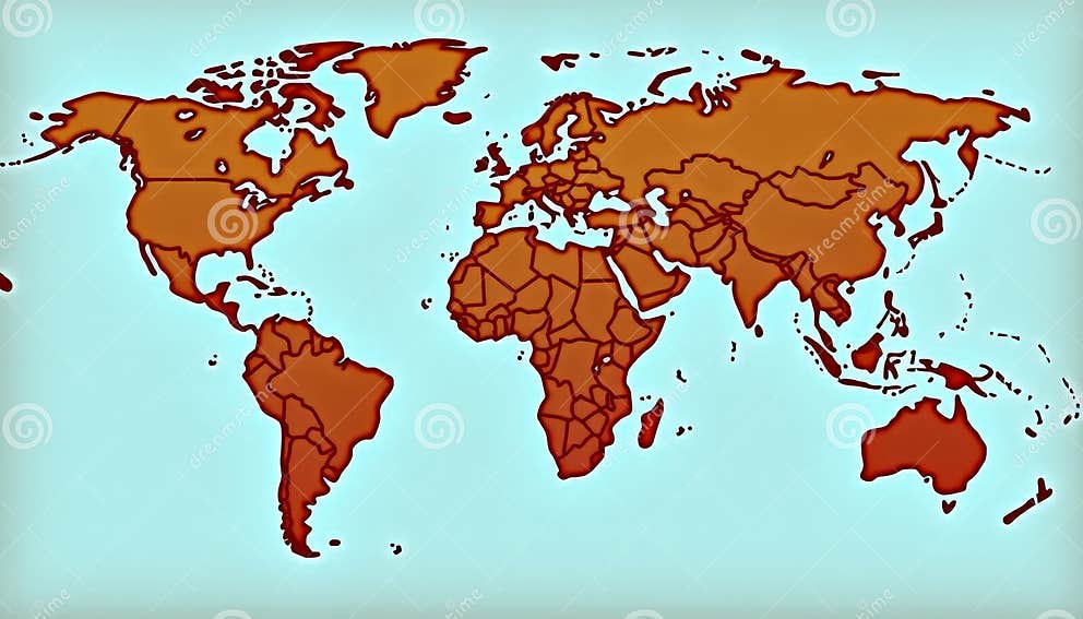 Stylized World Map with Gradient Colors - Educational and Data ...