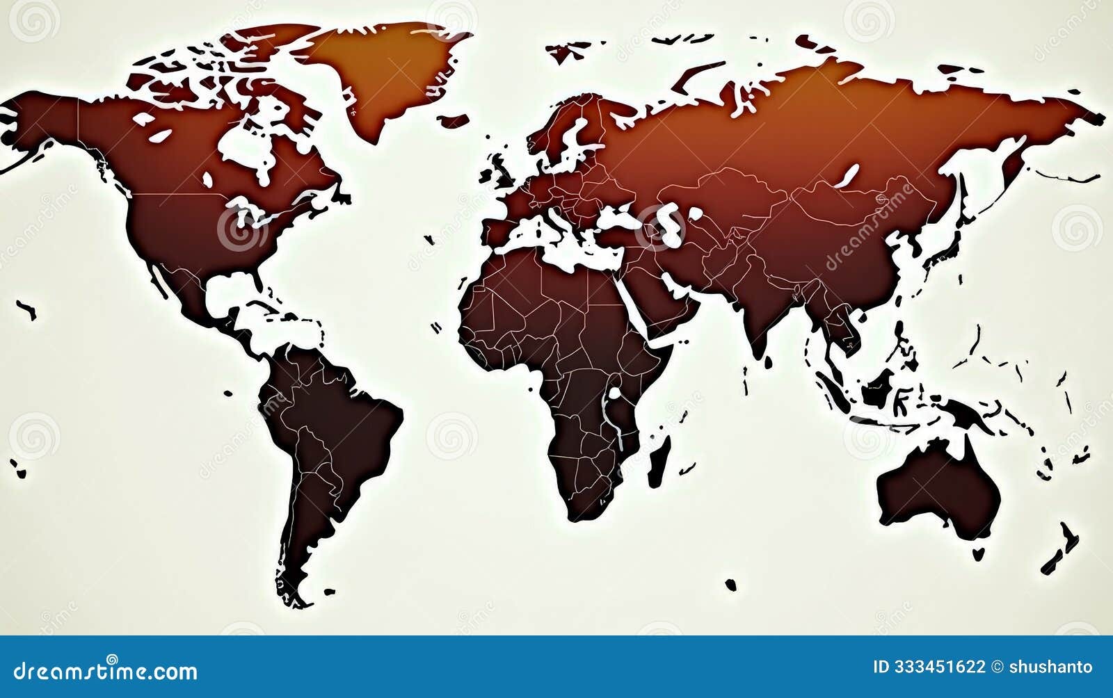 Stylized World Map With Gradient Colors - Educational And Data ...