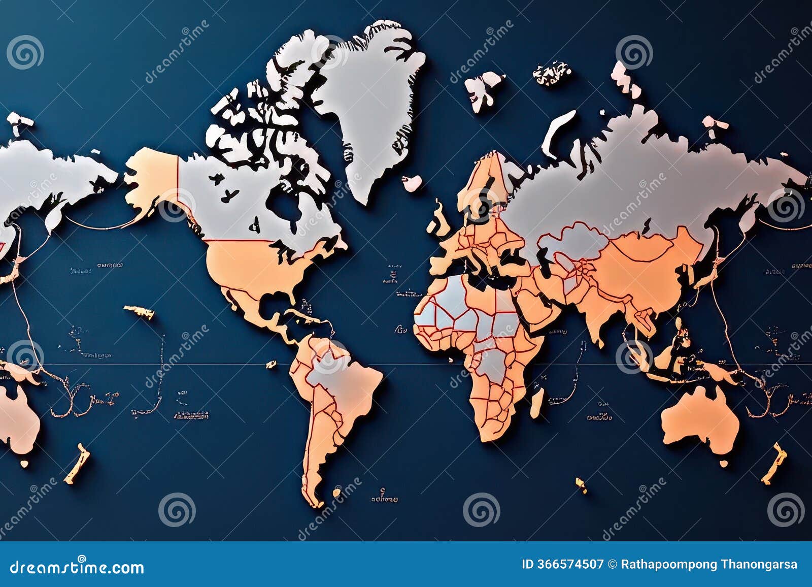 A Stylized 3D World Map Featuring Iconic Landmarks And Boats. Notable ...