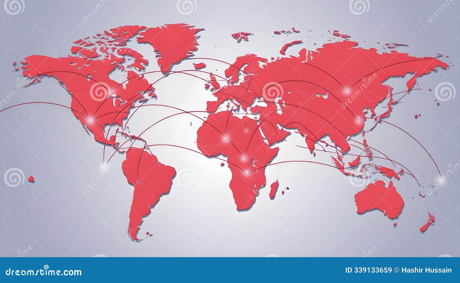 Global Network Connections World Map Illustration Stock Illustration ...