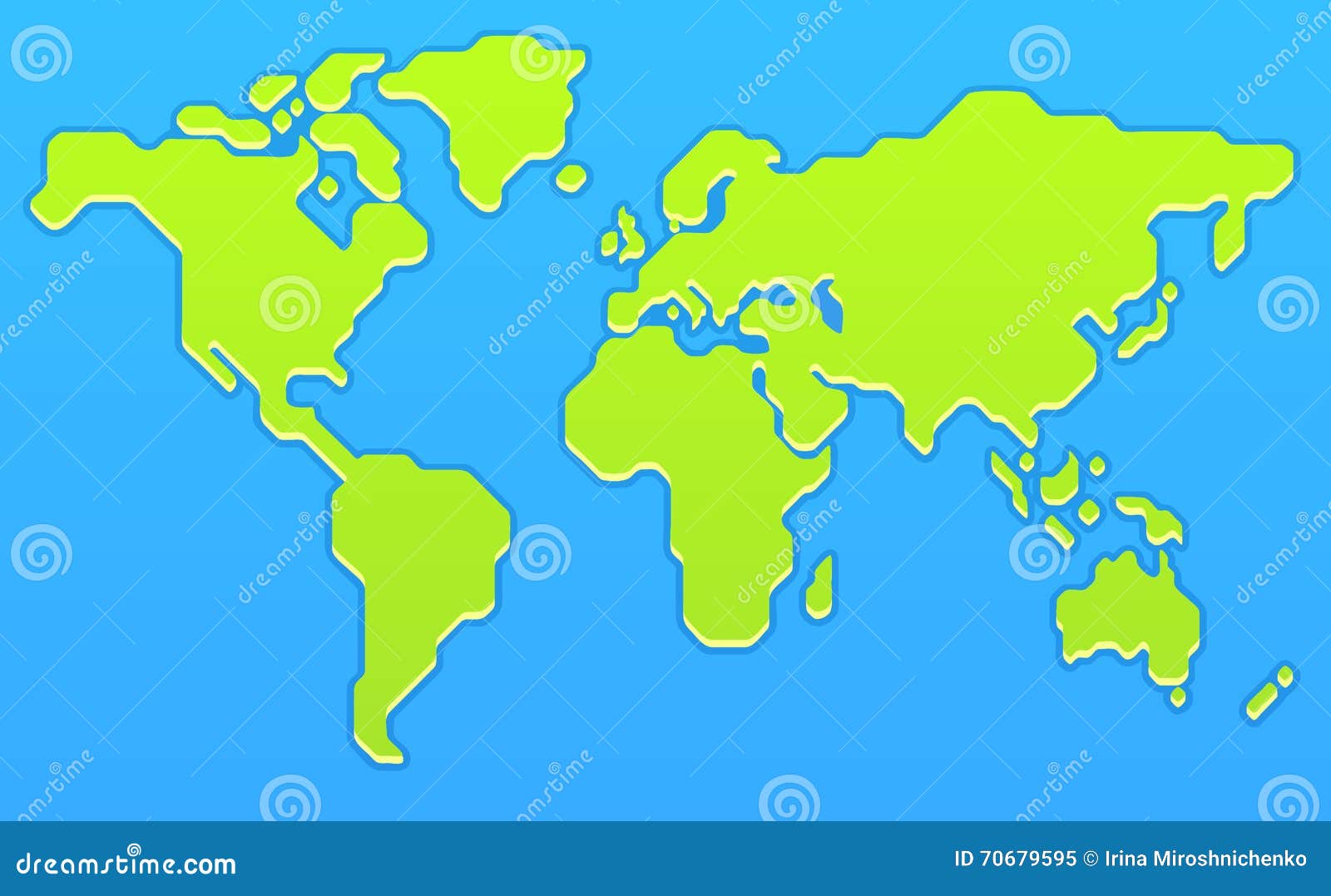 Stylized world map stock vector. Illustration of graphic - 70679595