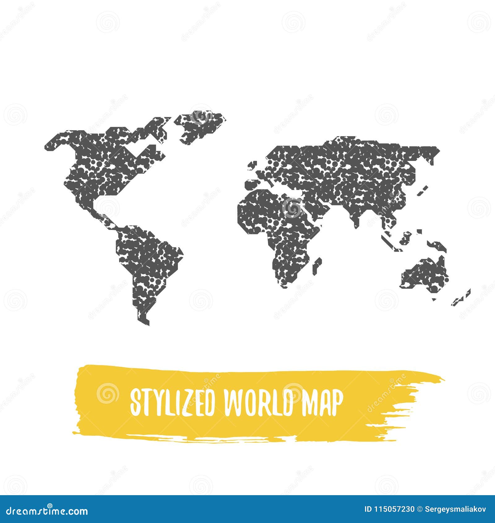 Stylized World Map stock illustration. Illustration of banner - 115057230