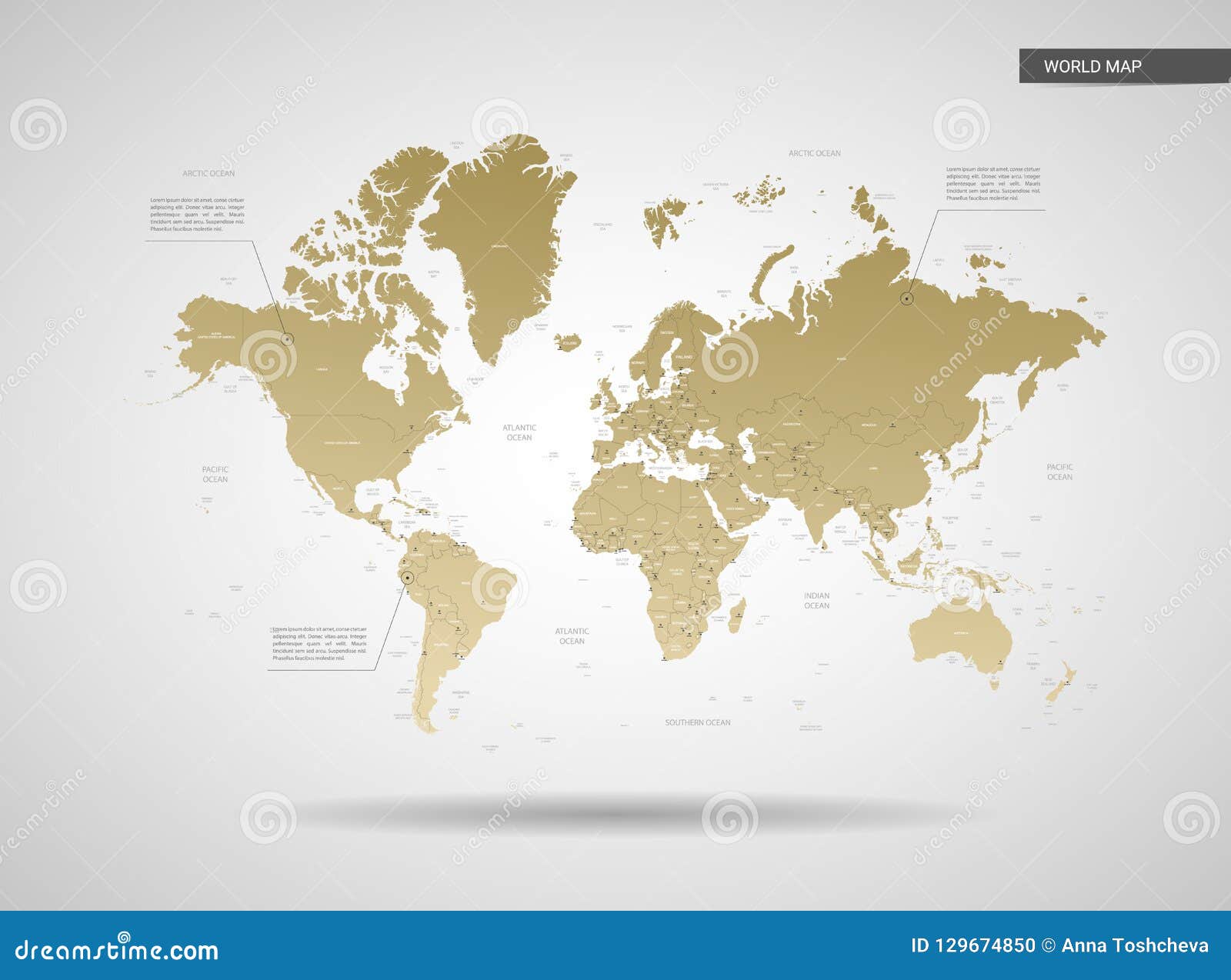 Stylized World Map Vector Illustration. Stock Vector - Illustration of ...