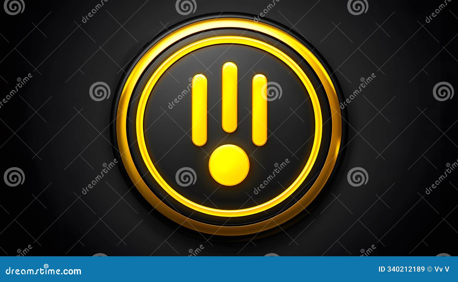 Stylized Yellow and Black Icon with Circular Design. Stock Illustration ...
