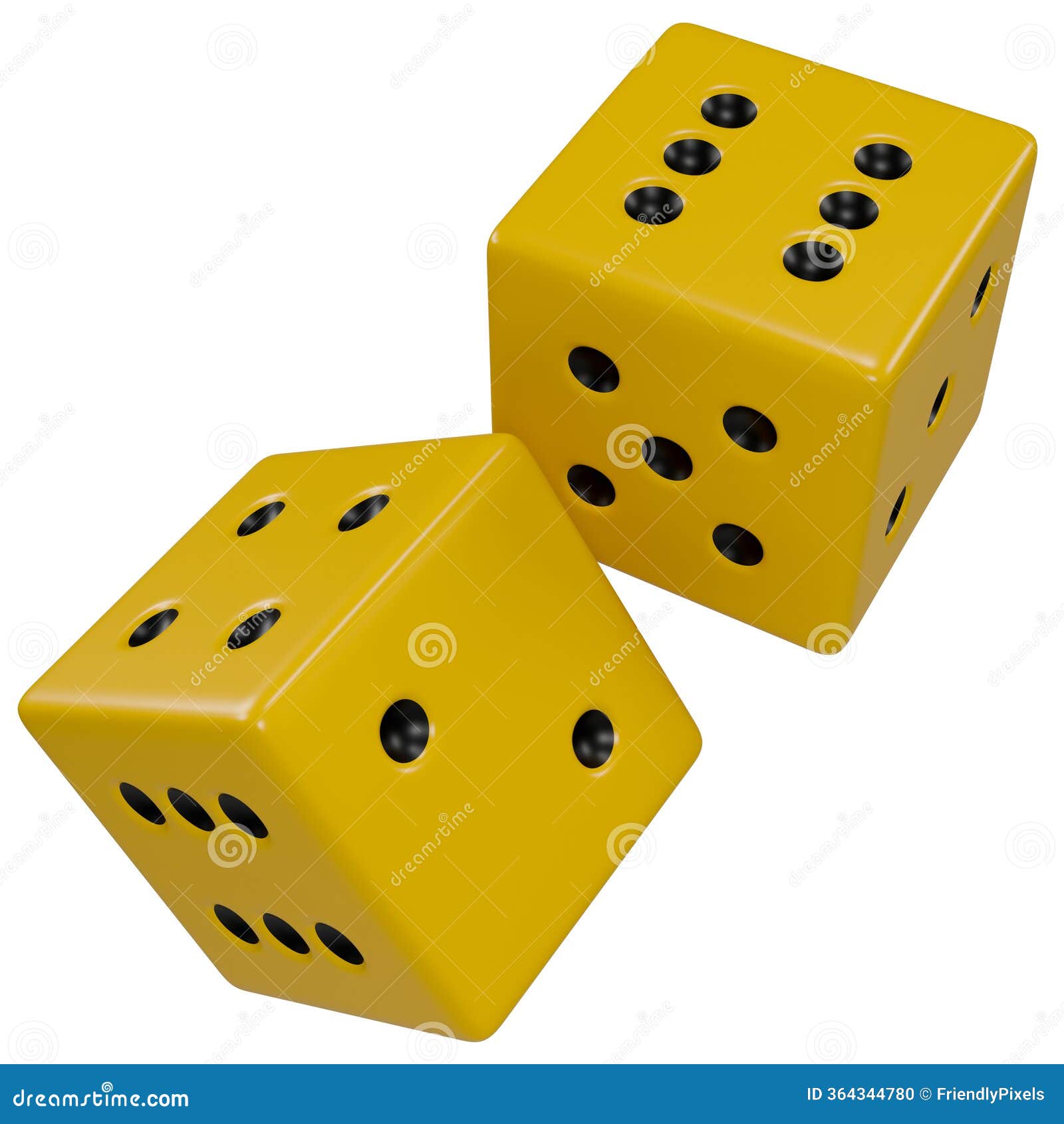 A Yellow Dice With An Upward Arrow Rests On White Cubes Arranged As ...