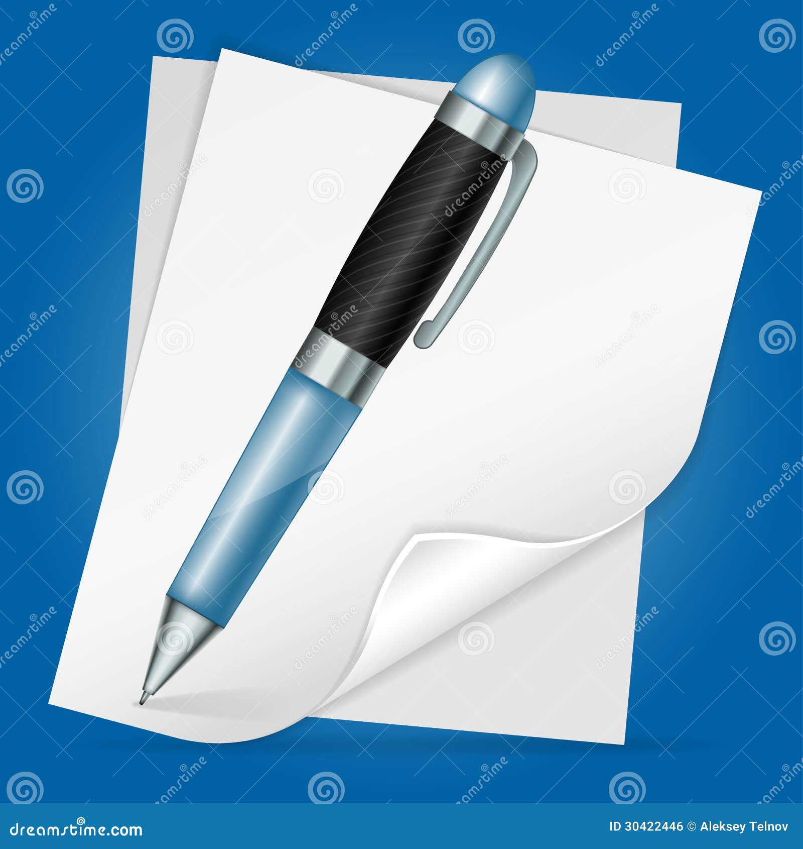 Stylo Avec Le Papier De Feuille Illustration Stock - Illustration du ...