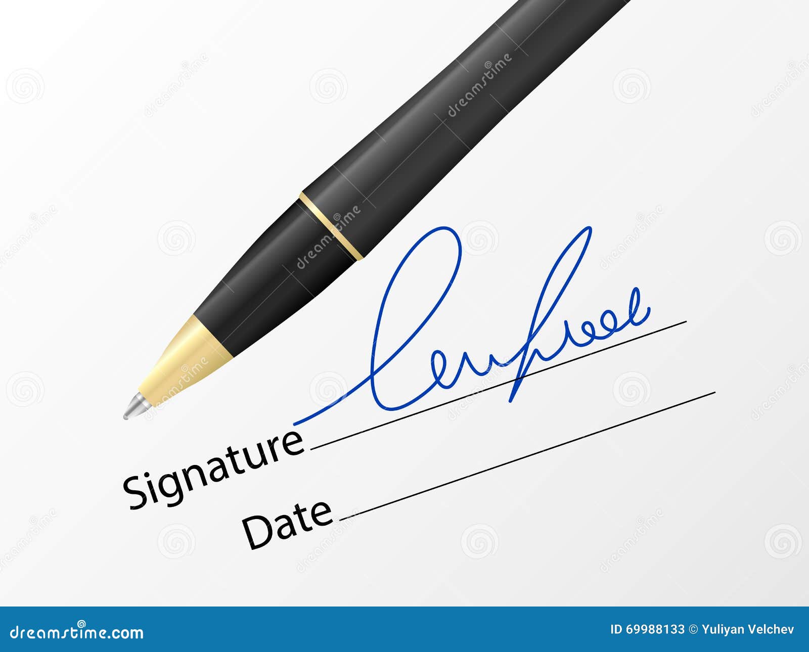 Stylo bille et signature illustration de vecteur. Illustration du ...