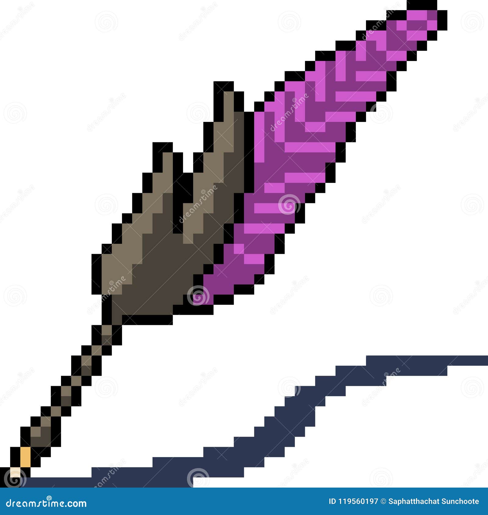 Stylo De Plume D'art De Pixel De Vecteur Illustration de Vecteur - Illustration of fond ...