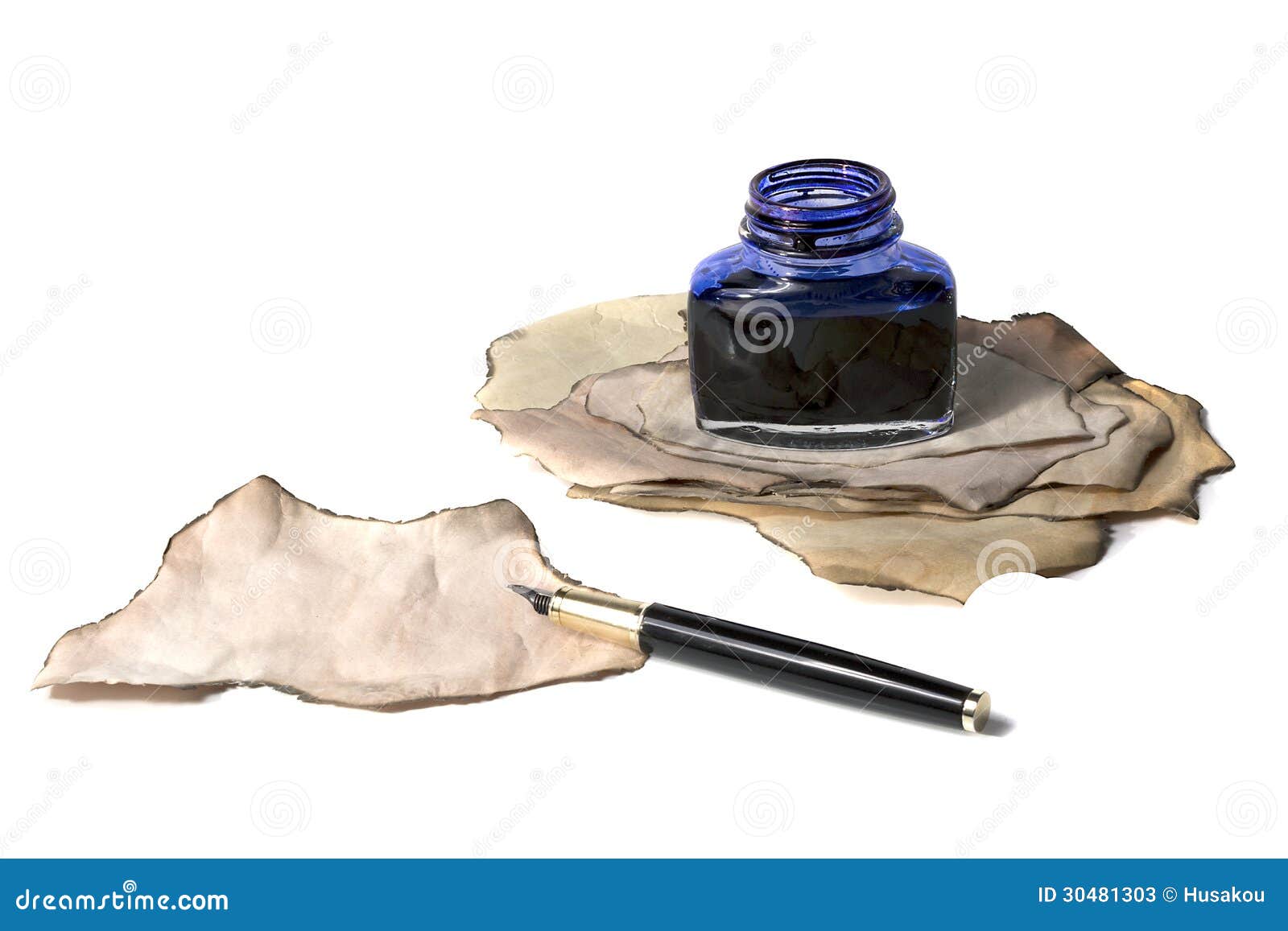 Stylo-plume et encre image stock. Image du message, encre - 30481303