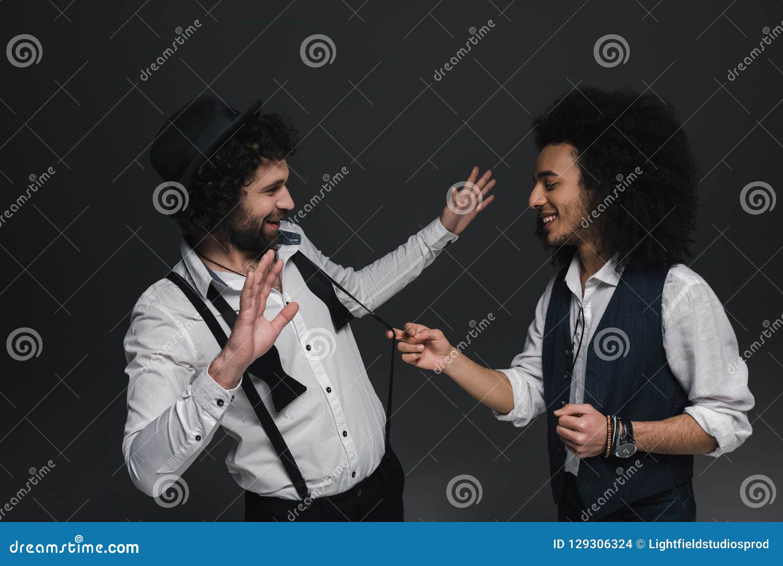 Stylish Young Men Having Fun Stock Photo - Image of curly, smiling ...