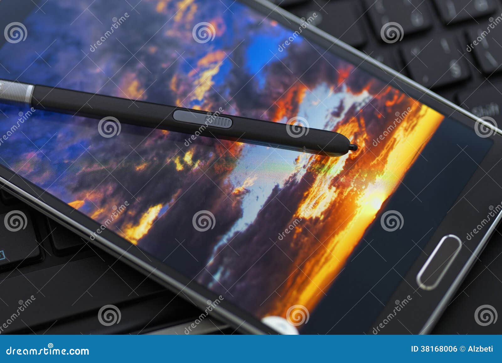 Stylus Pen with Mobile Phone Stock Illustration - Illustration of ...